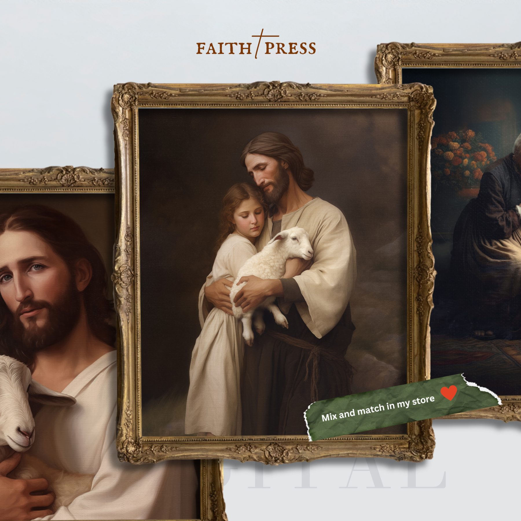 Jesus Christ Digital Art Baptism Gift Digital Christian Art Jesus Child ...