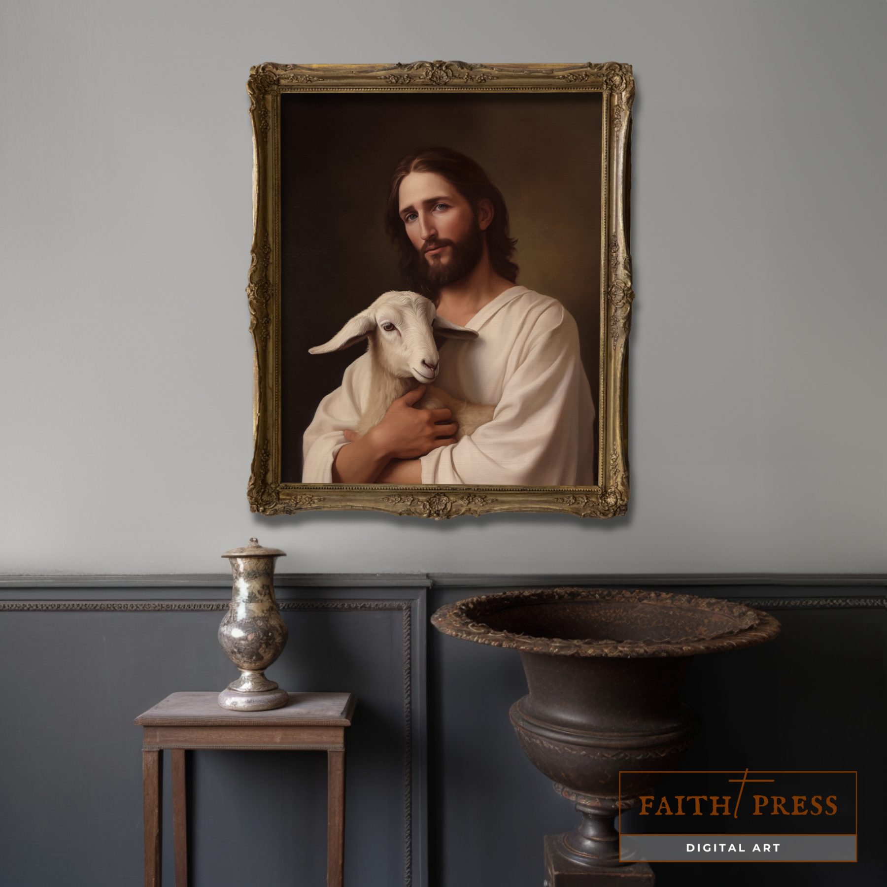 Jesus Christ Digital Art Baptism Gift Digital Christian Art Jesus Child ...